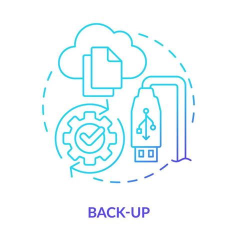 Apoyo Azul Degradado Concepto Icono Retirable Conductor Nube Almacenamiento Tipo De Desastre