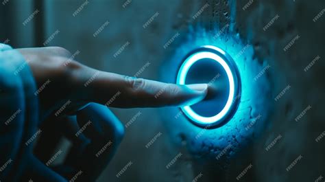 Premium Photo Person Pointing At Button On Wall