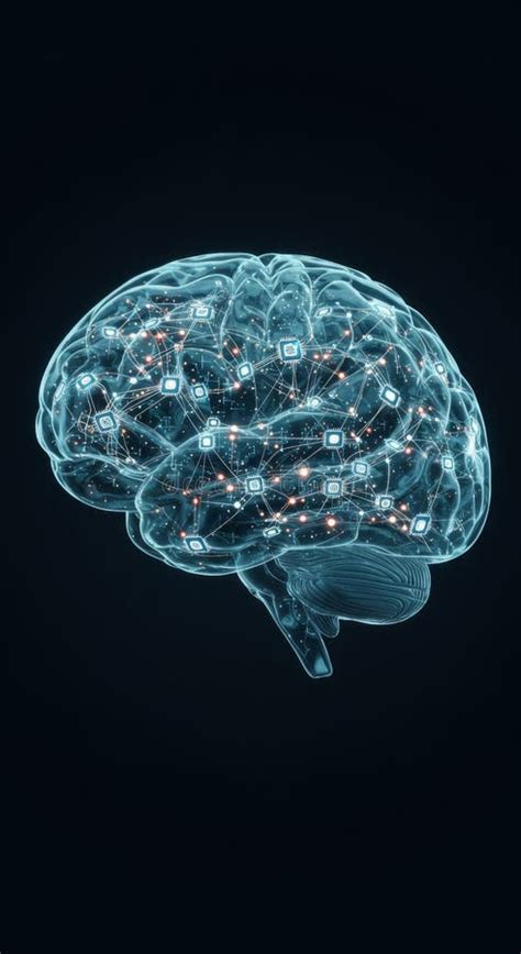 Glowing Human Brain Neural Network 3d Render Stock Illustration Illustration Of Dark