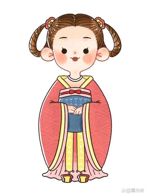 简笔画卡通人物可爱古风汉服 简笔画卡通人物可爱古风汉服怎么画 画趣文库（我爱生活）