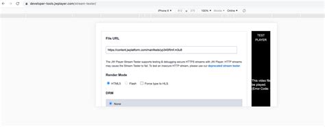 Jw Player Error For Live Streams Using Chrome Developer Tools