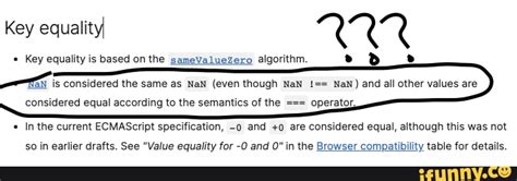 Key Equality Key Equality Is Based On The Samevaluezero Algorithm Od