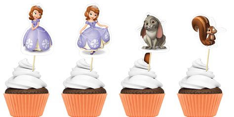 Sofia The First Theme Cupcake Toppers For Birthday Party