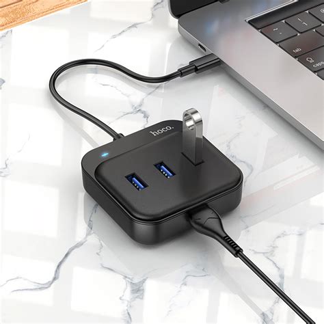 Usb Hub разветвитель Hoco Hb31 Easy 4 в 1 Type C M 4xusb3 0 F 20 см черный оптом
