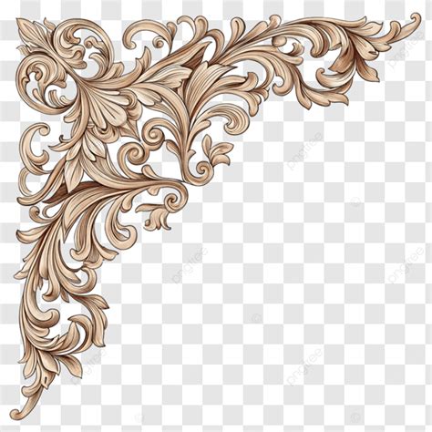 금색 마감의 바로크 스타일 코너 장식 국경 우아한 빈티지 테두리 테두리 프레임 Png 일러스트 및 이미지 에 대한 무료 다운로드 Pngtree