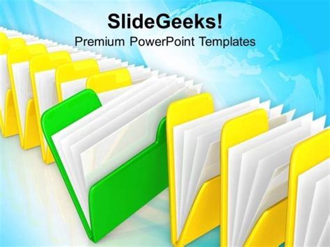 row of folders with files powerpoint templates ppt backgrounds for