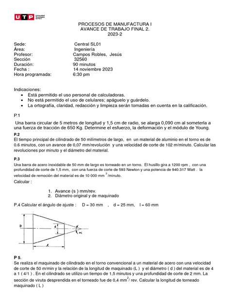Practica De Avance De Trabajo Final 2 Grupal S32560 Pdf Perforar Bienes Manufacturados
