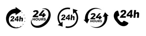 premium vector 24 hours icons 24 hours support