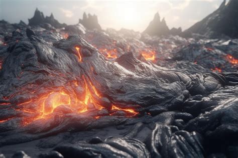 Premium Photo Hot Lava Flow Generate Ai