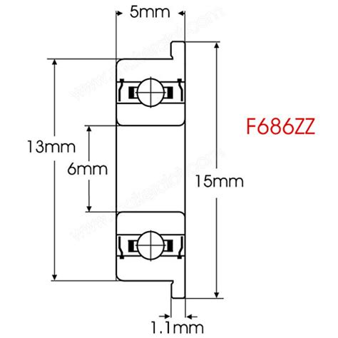 F686ZZ Flanged Ball Bearing Makeralot