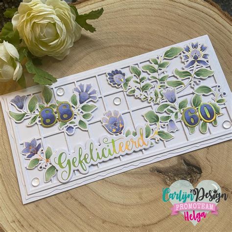 Helga De Groot On Instagram Een Slimline Kaart Met Hotfoil Bloemen