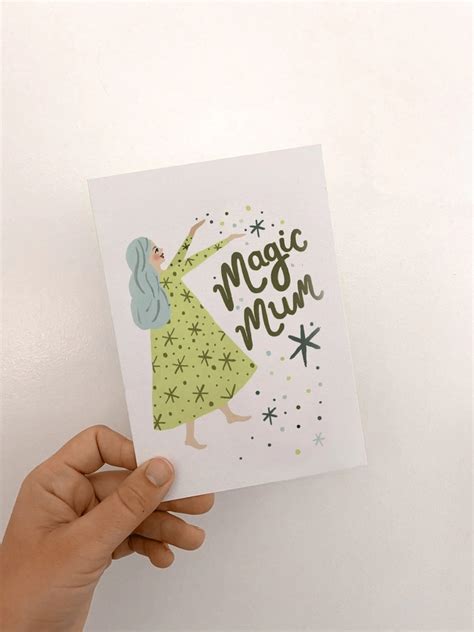 Magic Mum Illustrated Greeting Card Holly And Co