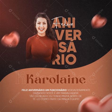 Feliz Aniversário Para Um Funcionário Parabéns Social Media Psd