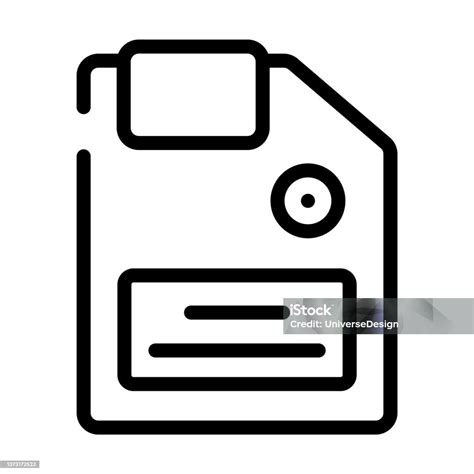 큰 플로피 디스크 얇은 선 아이콘 기술 개념 격리 윤곽 선에서 컴퓨터 Pc 선형 아이콘 웹 디자인 및 앱에 대한 벡터 그림 기호 요소입니다 0명에 대한 스톡 벡터 아트 및