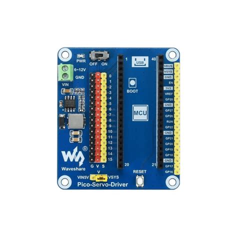 Waveshare Servo Driver Module For Rpi Pico 16ch 16 Bit Resolution