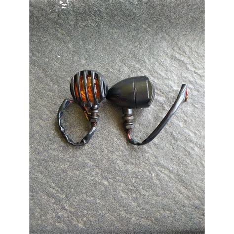 Jual Lampu Sein Sen Reteng Weser Custom Grill Hitam 2 Biji Shopee