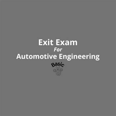Exit Exam For Automotive Engineering Learnethiopia