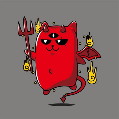 Ilustração Em Vetor Gato Diabo Vetor Premium