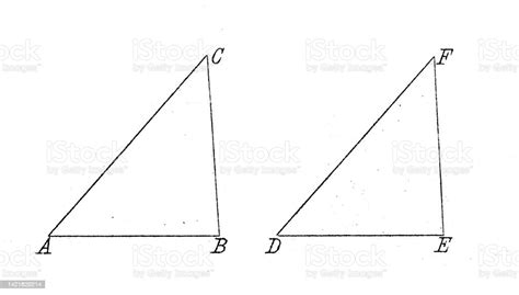 Antique Illustration Mathematics And Geometry Triangle Properties Stock