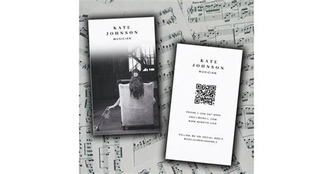 Singer Musician Artist Photo Social Media Qr Code Business Card Zazzle
