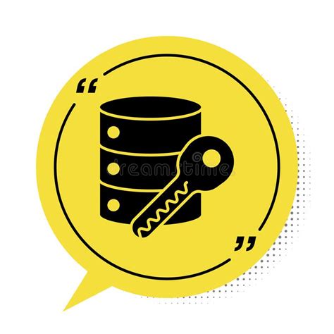 Black Server Security With Key Icon Isolated On White Background Security Safety Protection