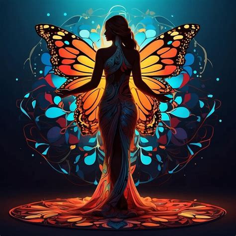Premium Ai Image 3d Butterfly And Girl Design Butterfly Illustration