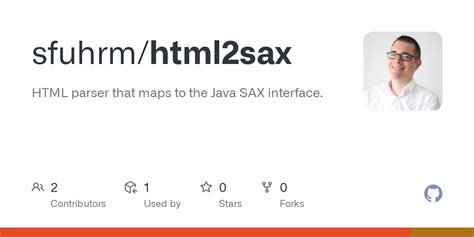 Github Sfuhrmhtml2sax Html Parser That Maps To The Java Sax Interface
