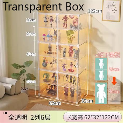 Transparent Translucent Model Display Shelf Multi Layer Grid Columns