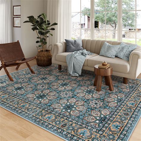 Lahome Washable Rugs 8x10 Blue Living Room Rugs 8x10soft Vintage Rug