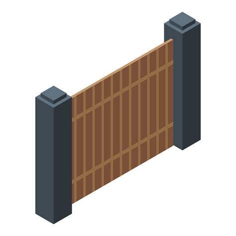 Wooden Gate Icon Isometric Style Vector Art At Vecteezy
