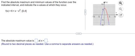 Solved Find The Absolute Maximum And Minimum Values Of The Chegg