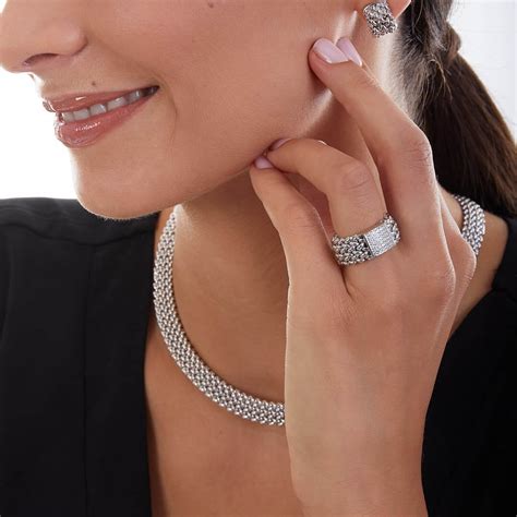 Anello A Fascia Morbida In Argento E Zirconi Collezione Chicco Unoaerre Bellipario Shop