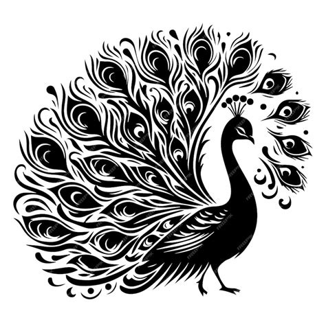 A Beautiful Peacock Vector Silhouette Premium Ai Generated Vector