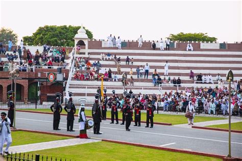 Famous Closing Ceremony On The Border Pakistan And India Editorial