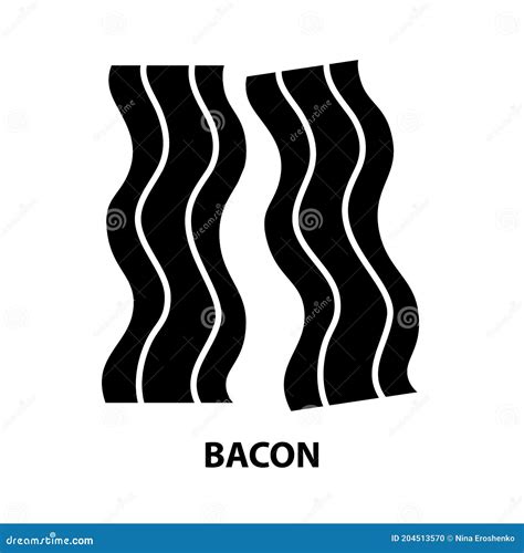 Bacon Icon Black Vector Sign With Editable Strokes Concept