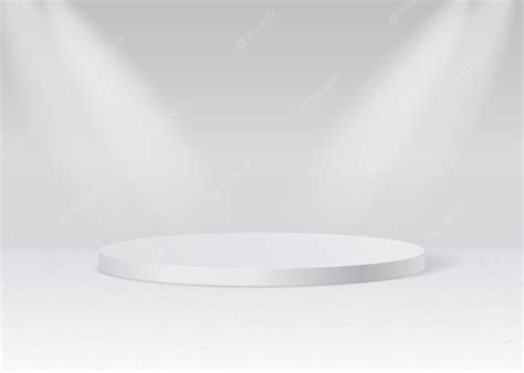제품 디스플레이 프레 젠 테이 션 3d 현실적인 벡터 일러스트 레이 션에 대 한 실린더 받침대 연단 프리미엄 벡터