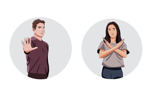 Man And Woman Say No Refuse Deny And Rejection Request 11411699 Vector