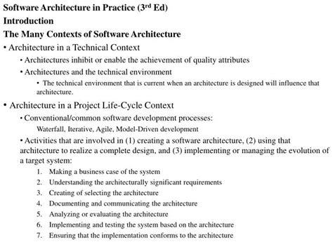 PPT Software Architecture In Practice Rd Ed Introduction PowerPoint Presentation ID