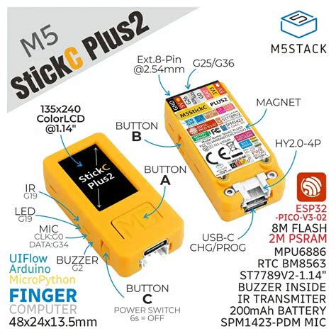 M Stickc Plus Iot Esp Pico V Sip