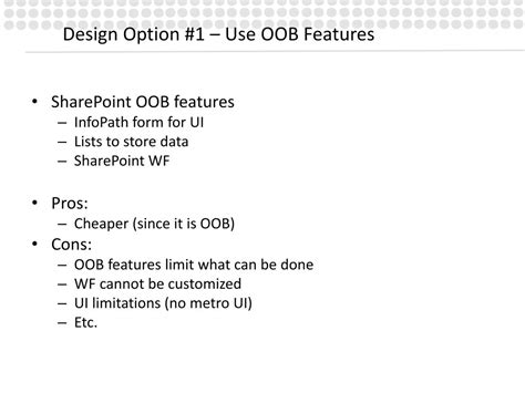 Ppt Design Option 1 Use Oob Features Powerpoint Presentation Free