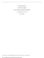 BUS 1101 Learning Journal Unit 5 University Of The People