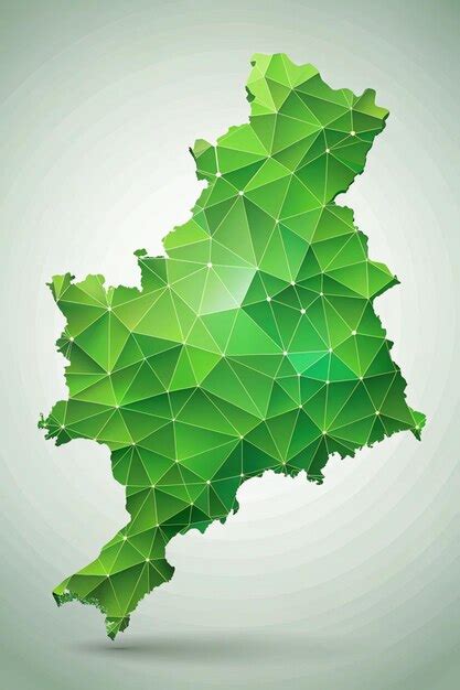 Green Computer Low Polygon Map Surface Illustration Premium Ai Generated Image