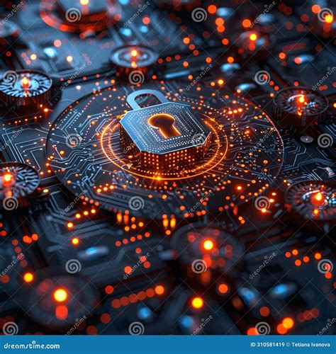 Secure Digital Interface Code Protection Stock Illustration Illustration Of Protecting