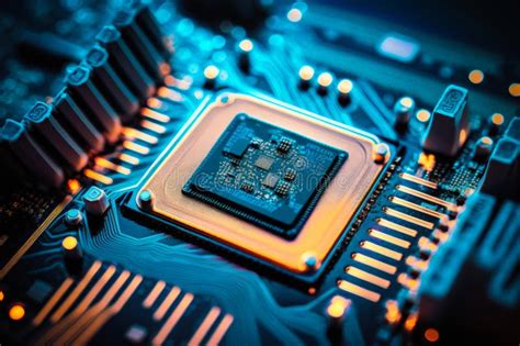 An Image Of Cpu Chip On Computer Motherboard Generative AI Stock Illustration Illustration Of