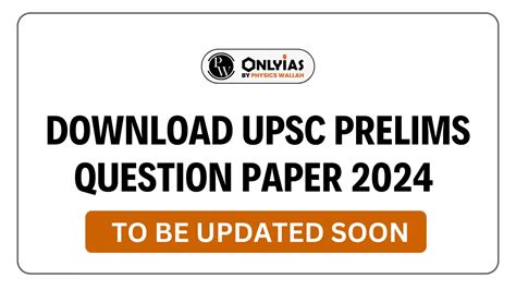 Download Upsc Prelims Question Paper 2024 Pwonlyias