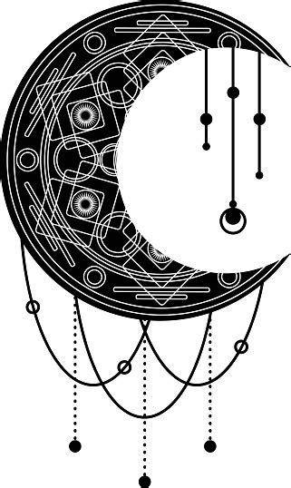 Ilustración De Símbolo De La Media Luna Negra Elemento Decorativo De La