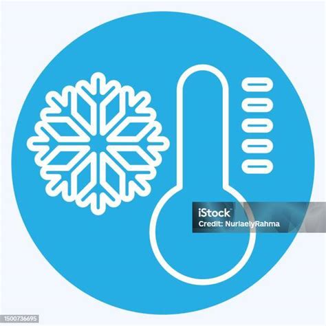 Icône Froide Lié Au Symbole De La Climatisation Style Yeux Bleus