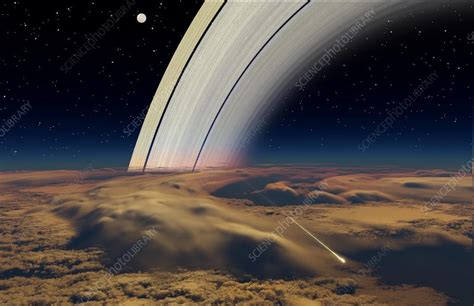 Final Plunge Of Cassini Spacecraft Into Saturn Illustration Stock Image C0539666 Science