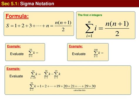 Sec 5 1 Sigma Notation Finite Sums And Sigma Notation Example Ppt Download