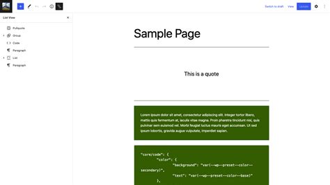 Wp 61 Block Styles In Themejson Do Not Appear In The Editor Or